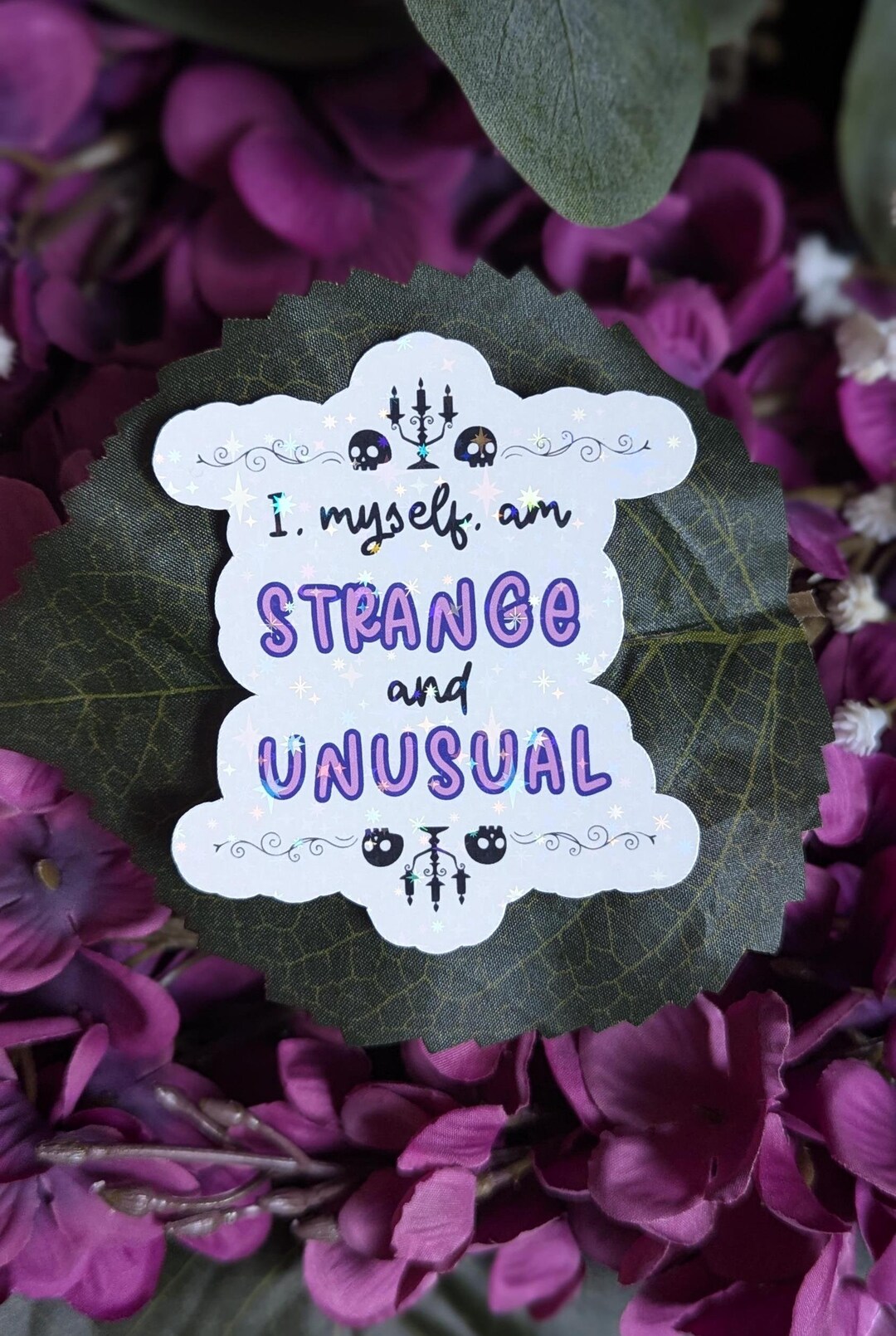 I Myself Am Strange and Unusual Sticker | Witchy Gothic | Halloween ...