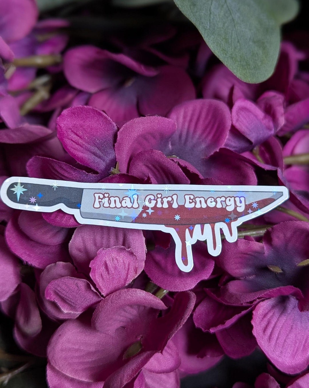 Final Girl Energy Sticker | Horror Holographic Sticker | Horror Knife ...