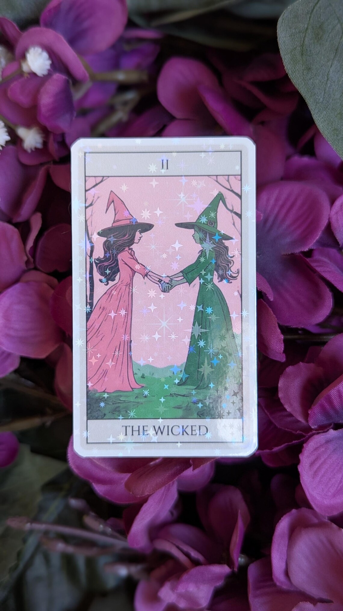 Wicked Tarot Card Sticker | Pink and Green Wicked Sticker | Vinyl ...