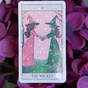 Wicked Tarot Card Sticker | Pink and Green Wicked Sticker | Vinyl ...
