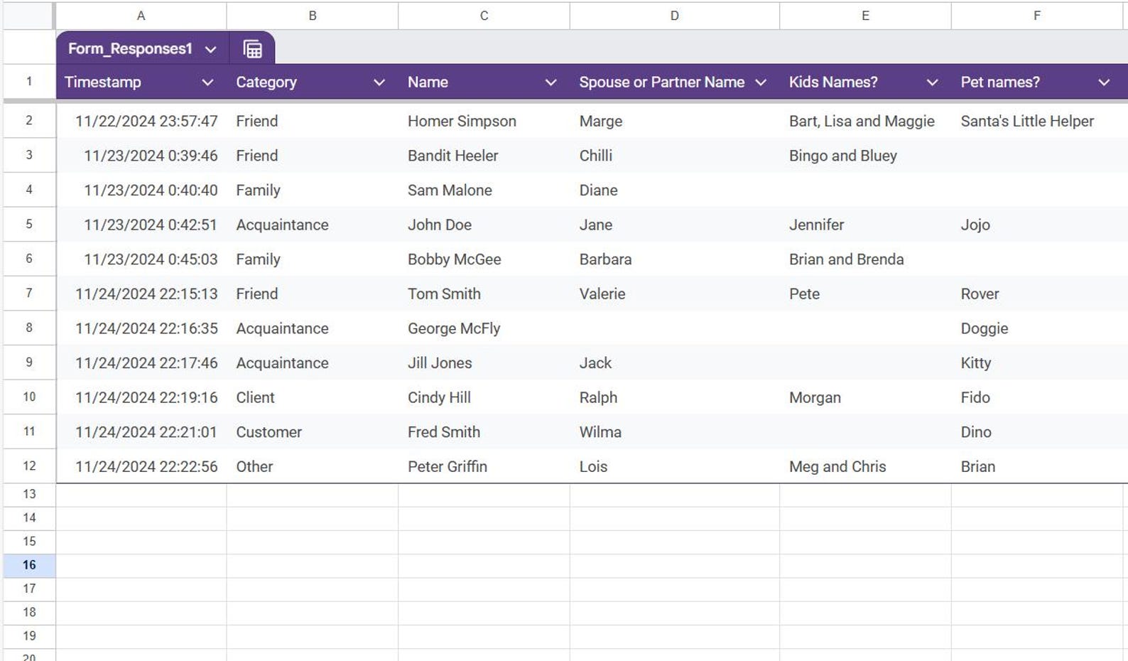 Contact Journal Google Form and Spreadsheet Template - Etsy