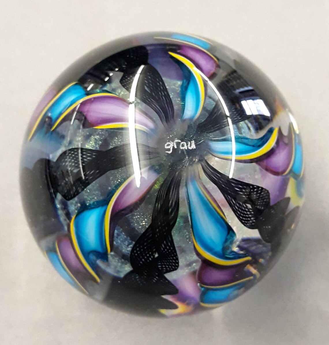 Large Handmade Glass Marble Tazza Glass - Etsy