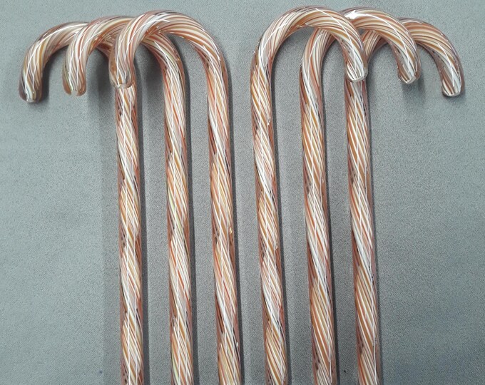 6 Art Glass Candy Canes, Experimental Design - Etsy