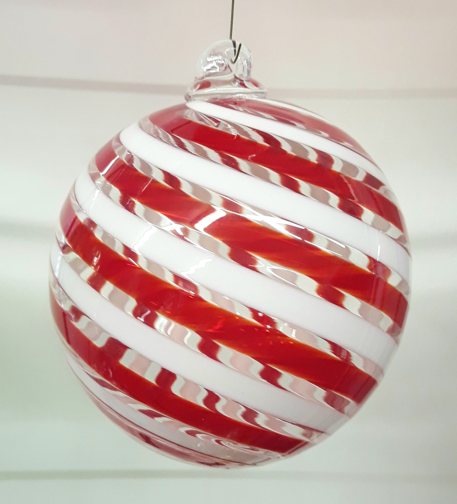 Handblown Glass Cane Ornament by Tazza Glass - Etsy