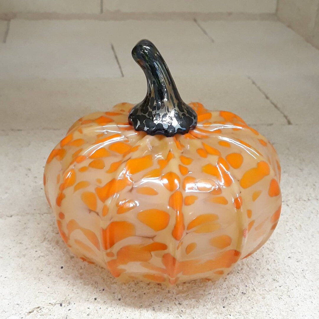 Handblown Glass Pumpkin by Tazza Glass - Etsy
