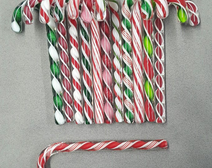 12 Art Glass Mini-candy Canes - Etsy