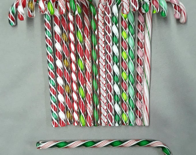 15 Glass Candy Canes by Tazza Glass - Etsy
