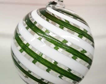 Handblown Glass Cane Ornament by Tazza Glass - Etsy