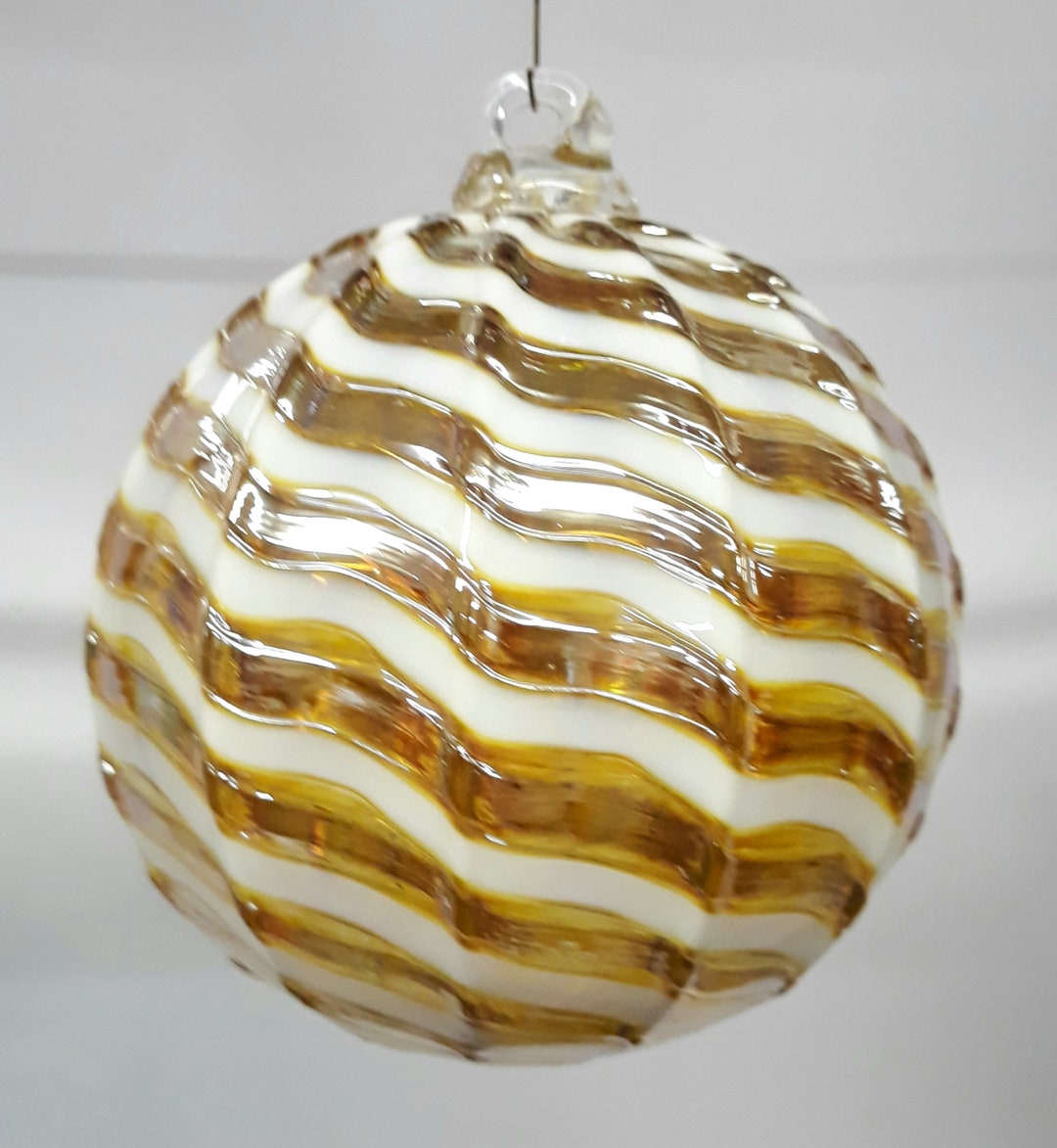 Handblown Glass Cane Ornament by Tazza Glass - Etsy