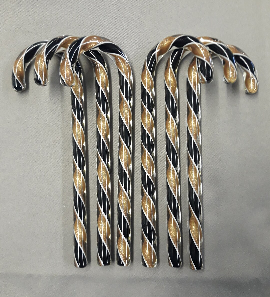 6 Art Glass Candy Canes, Goldstone Canes - Etsy