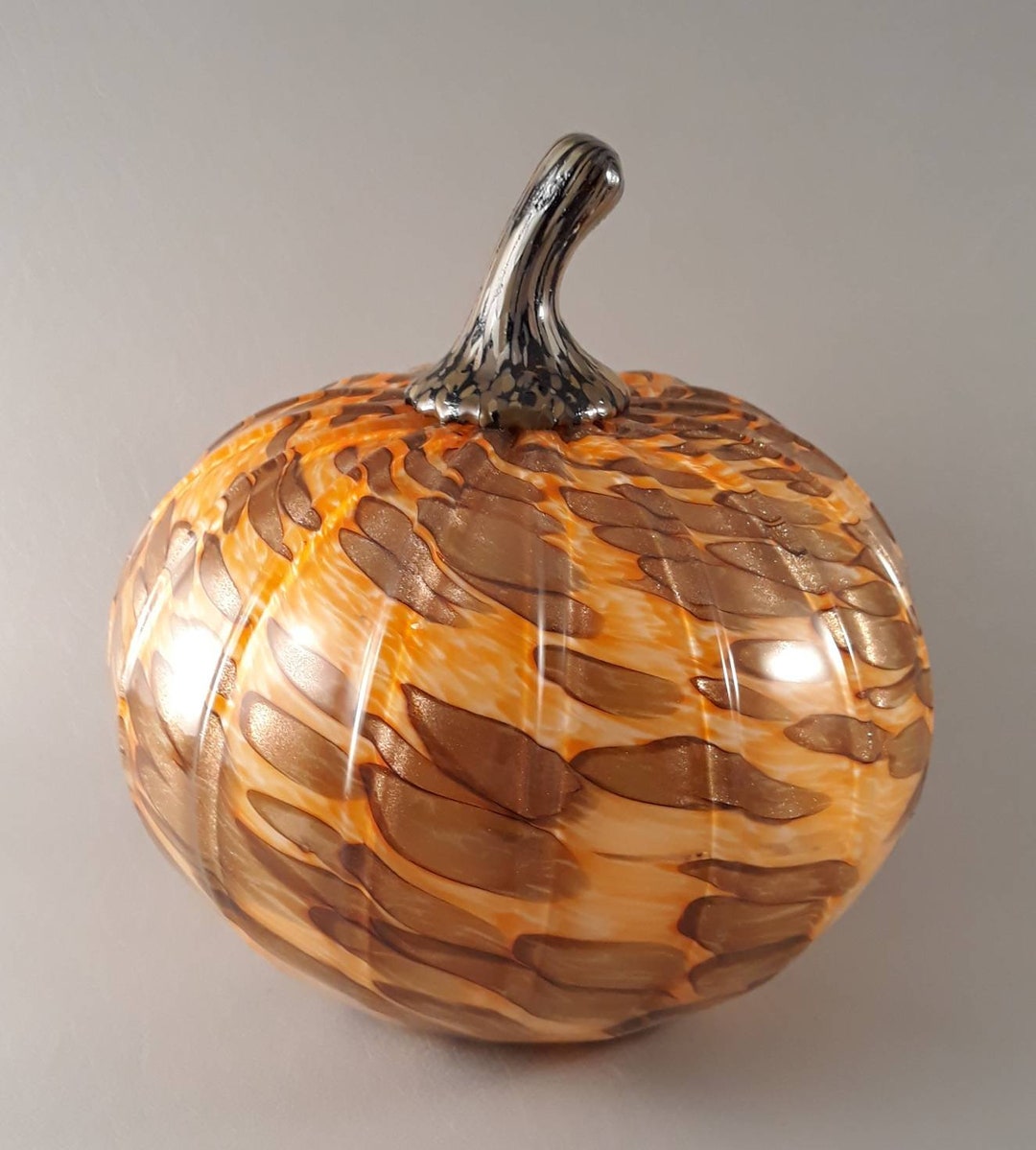 Handblown Glass LARGE Pumpkin by Tazza Glass - Etsy