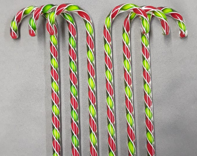 6 Art Glass Candy Canes, Grinch Canes - Etsy