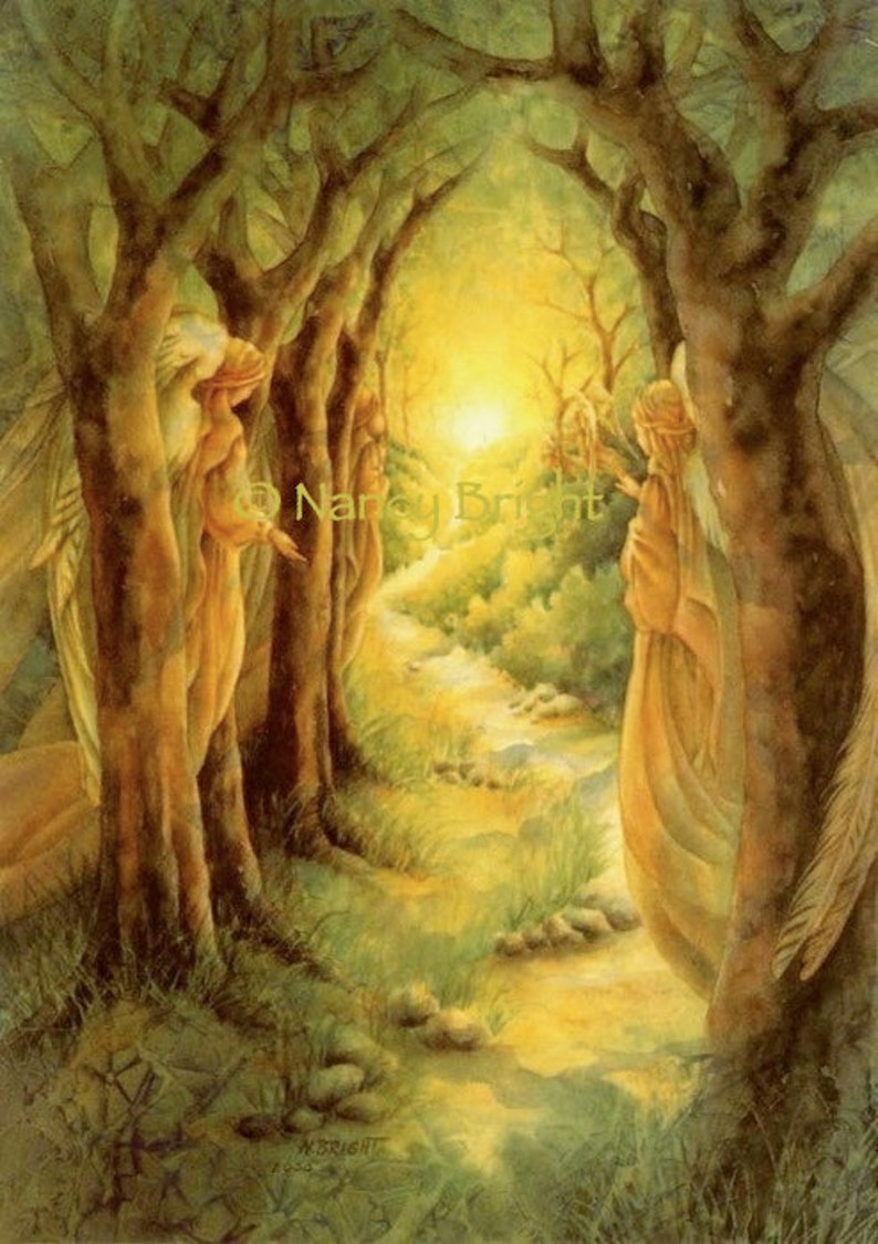 Journey On, My Beloved- Angels Hover in the Forest as the Distant ...