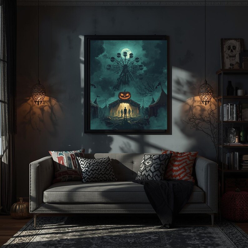 Cursed Carnival Halloween Wall Art – Spooky Digital Printable – Haunted ...