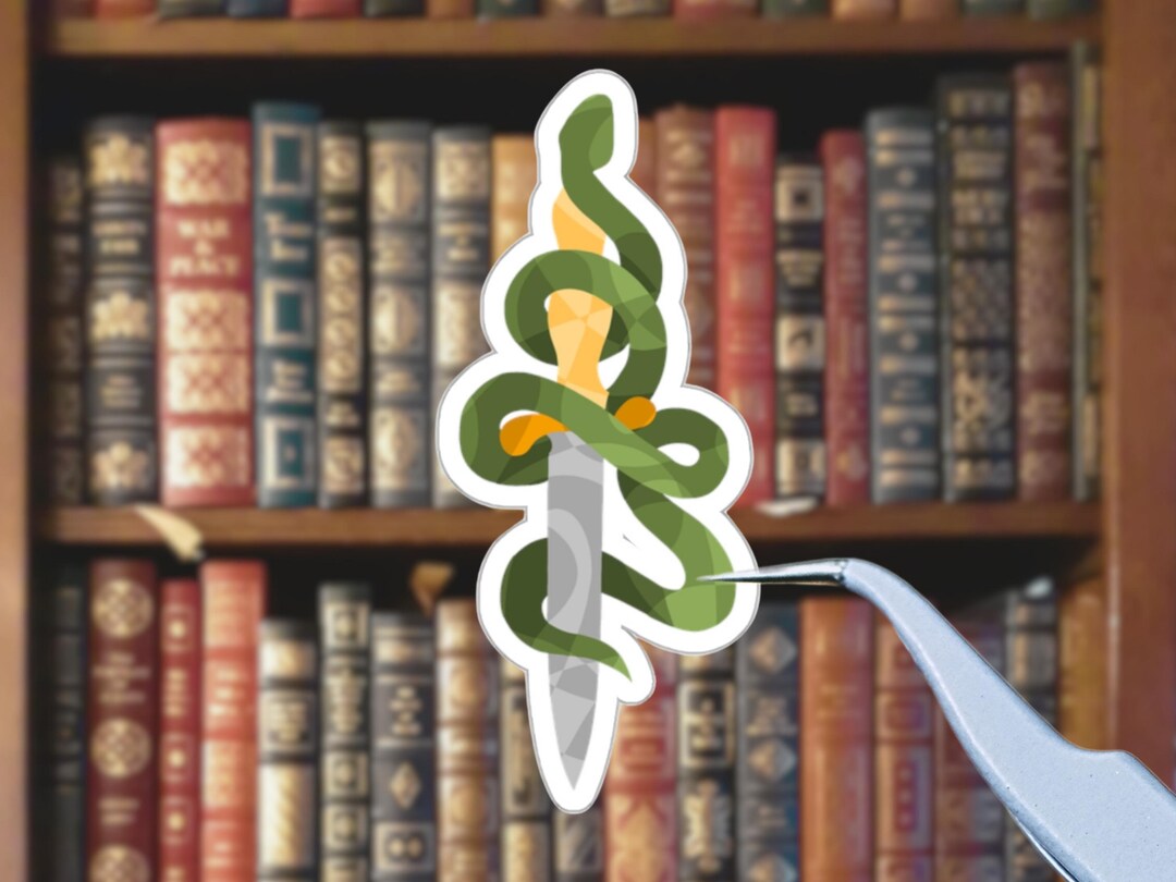 Twisted Snake Around Dagger Kiss-cut Stickers Gift for Readers and Book ...