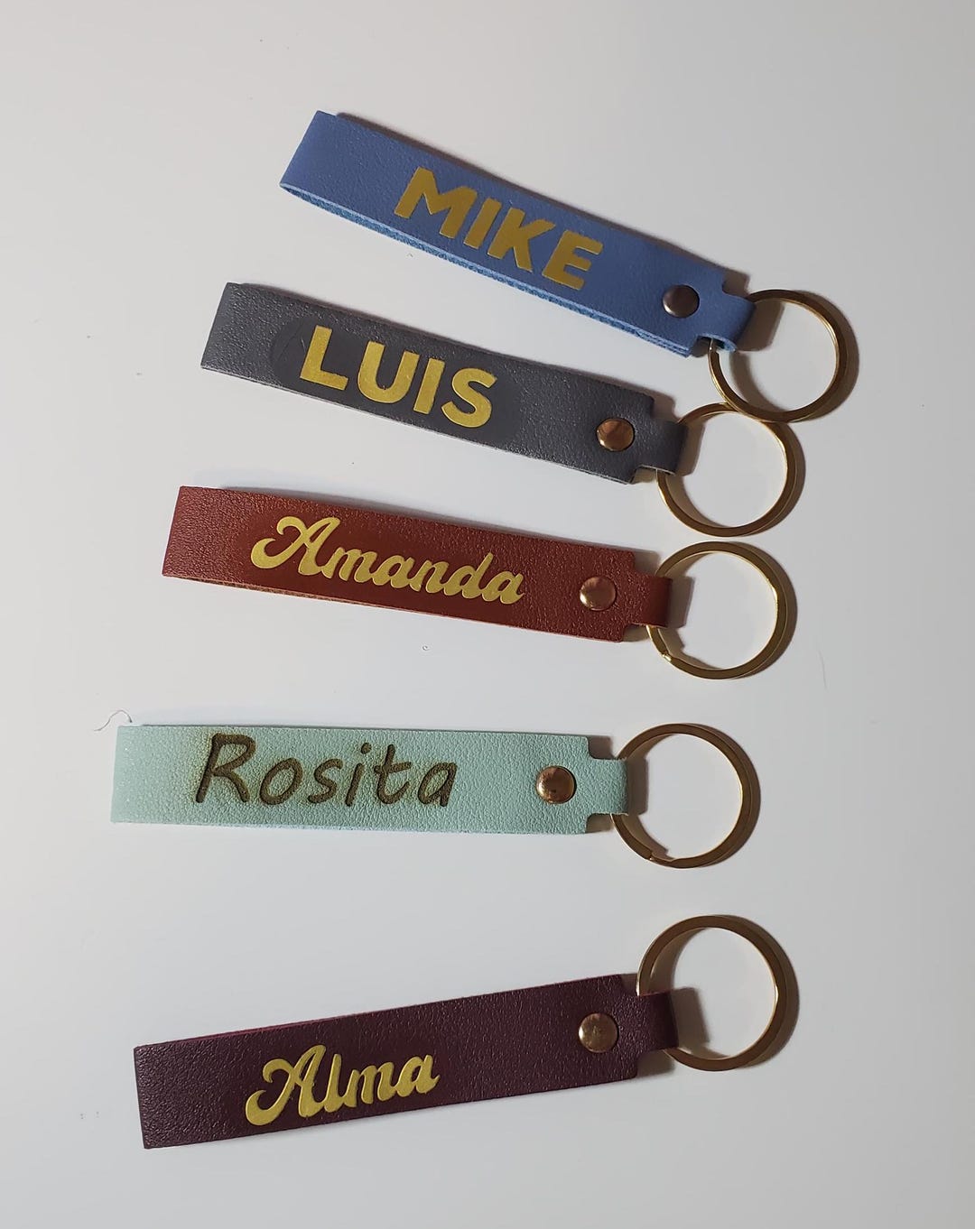 Personalized Keychains, PU Leather Keychains - Etsy