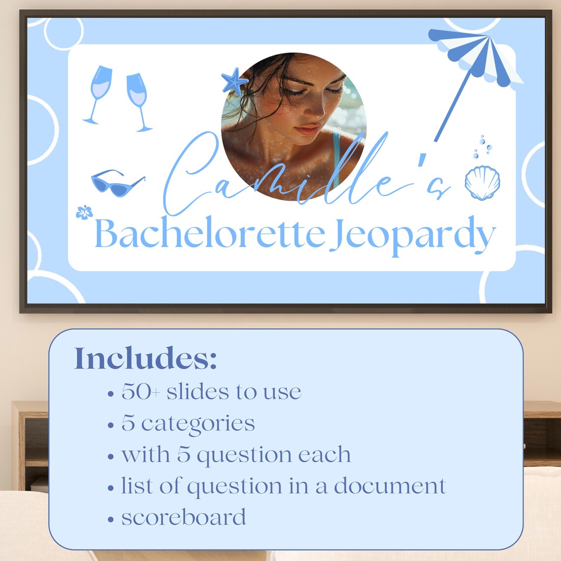 Bachelorette Last Toast on the Coast Jeopardy Game Template Beach ...