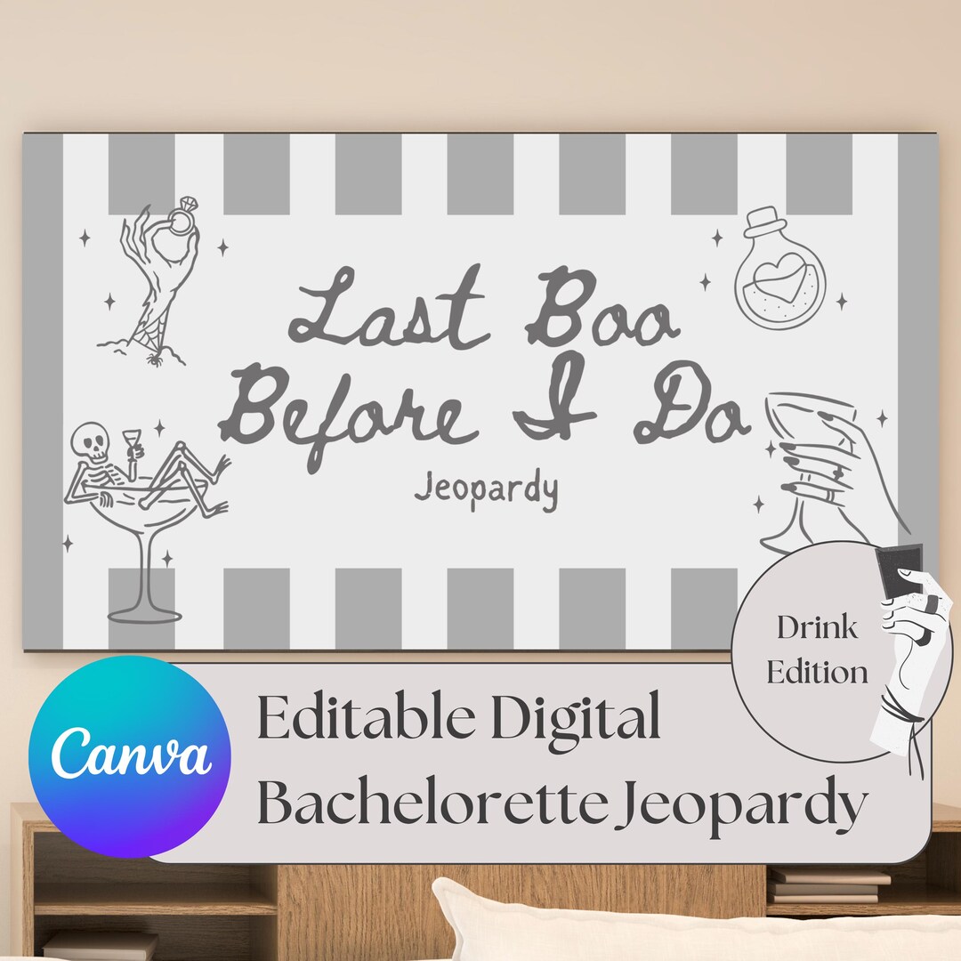 Bachelorette Games Party Jeopardy Template Bridal Shower Wedding ...