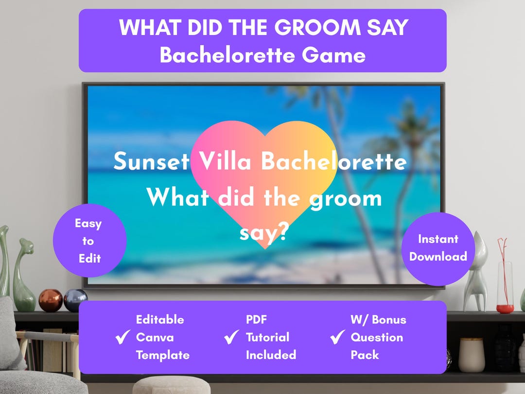 Bachelorette Trivia Game: What Did the Groom Say? (canva Template ...