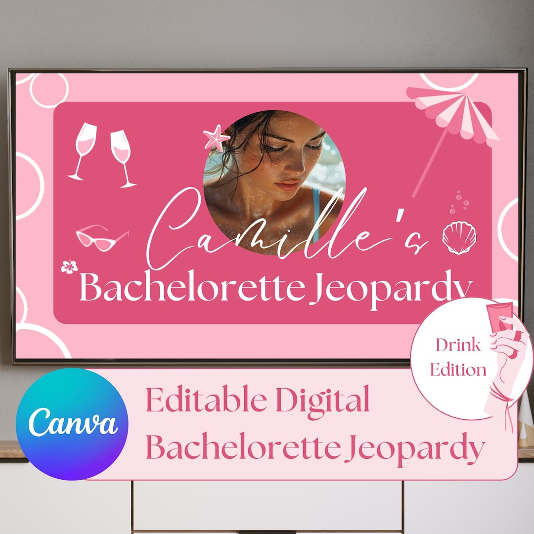 Bachelorette Jeopardy Template Canva Custom Jeopardy Game Beach ...