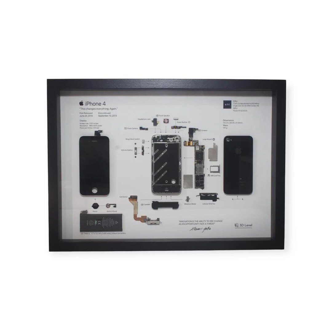 IPhone 4 Teardown Art - Digital Template - Apple - iPhone - Framed ...