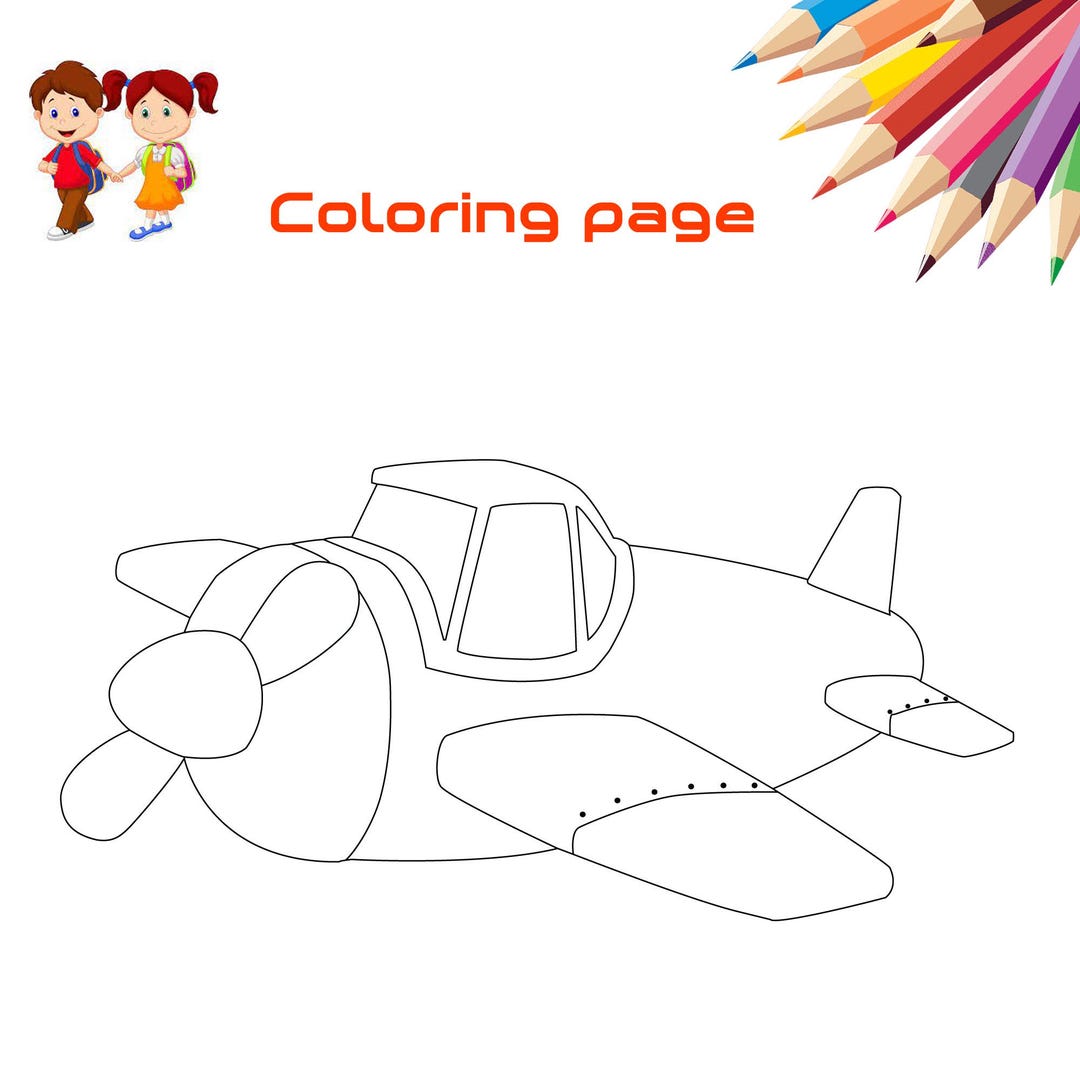 Kids Coloring Page, Aircraft, Printable Coloring Page,educational ...