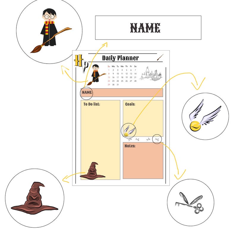 Wizarding World-themed Planner, Printable Planner Pages, Quidditch ...