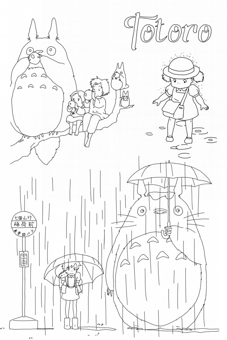 Studio Ghibli Coloring Pages- 49 Pack- Printable Coloring Pages ...
