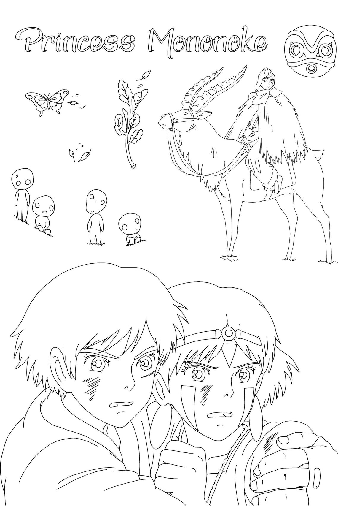 Studio Ghibli Coloring Pages- 49 Pack- Printable Coloring Pages ...