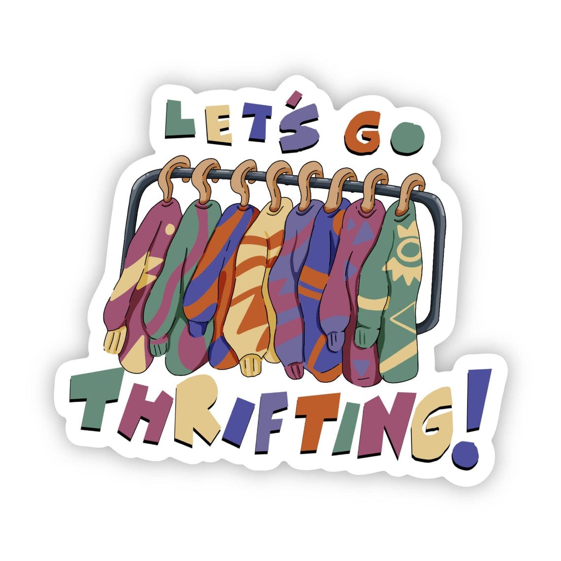 Let's Go Thrifting" Sticker - Etsy