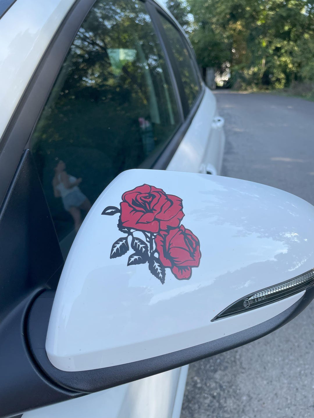 2-pack Rose Car Decals – Red/black & Red/white – Premium Vinyl – 3 ...