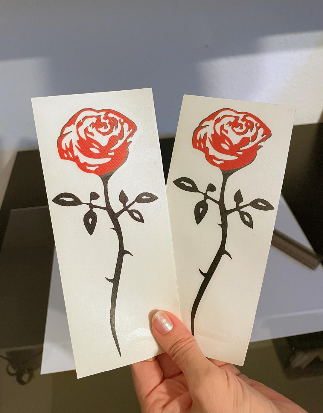 Red Rose Car Decal Set – Oracal Vinyl Stickers (2-pack) - Etsy