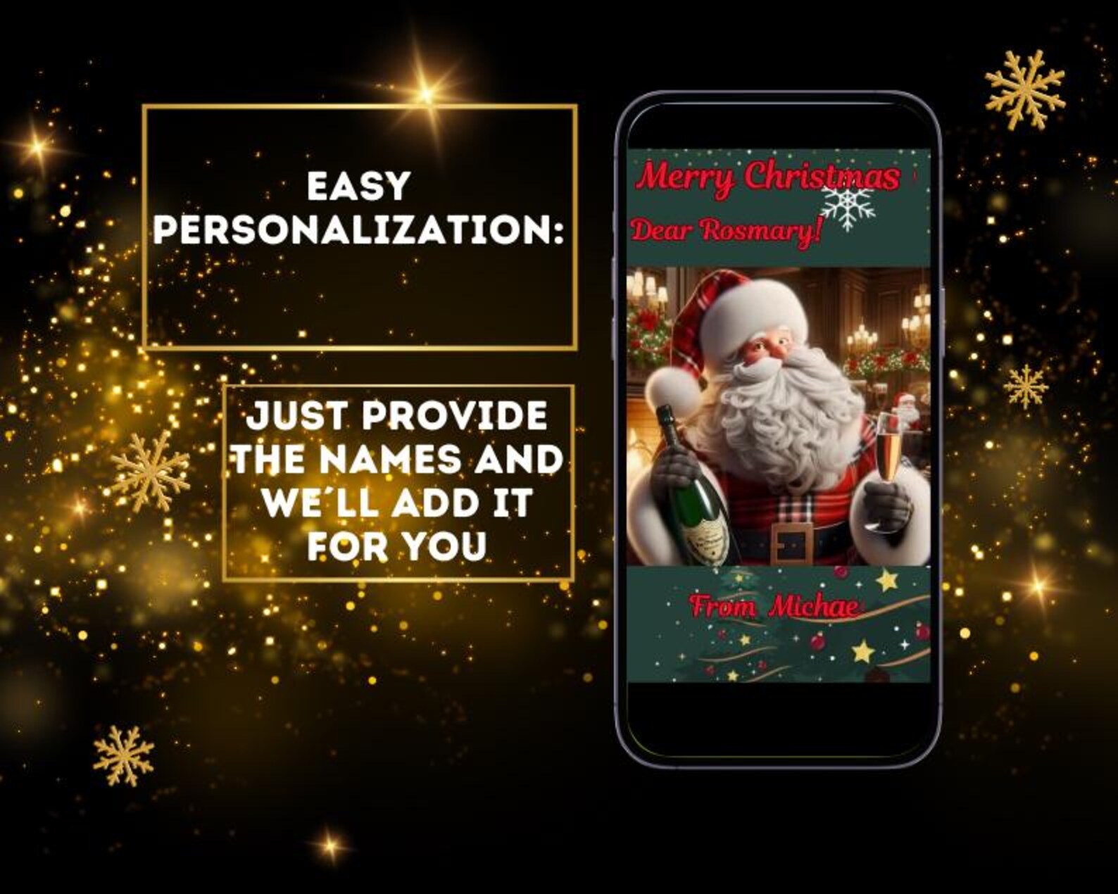 Personalized Christmas E-greeting Card With Santa Claus!3d Digital ...