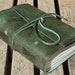 Personalised Leather Journal in Distressed Green, Leather Bound Travel ...