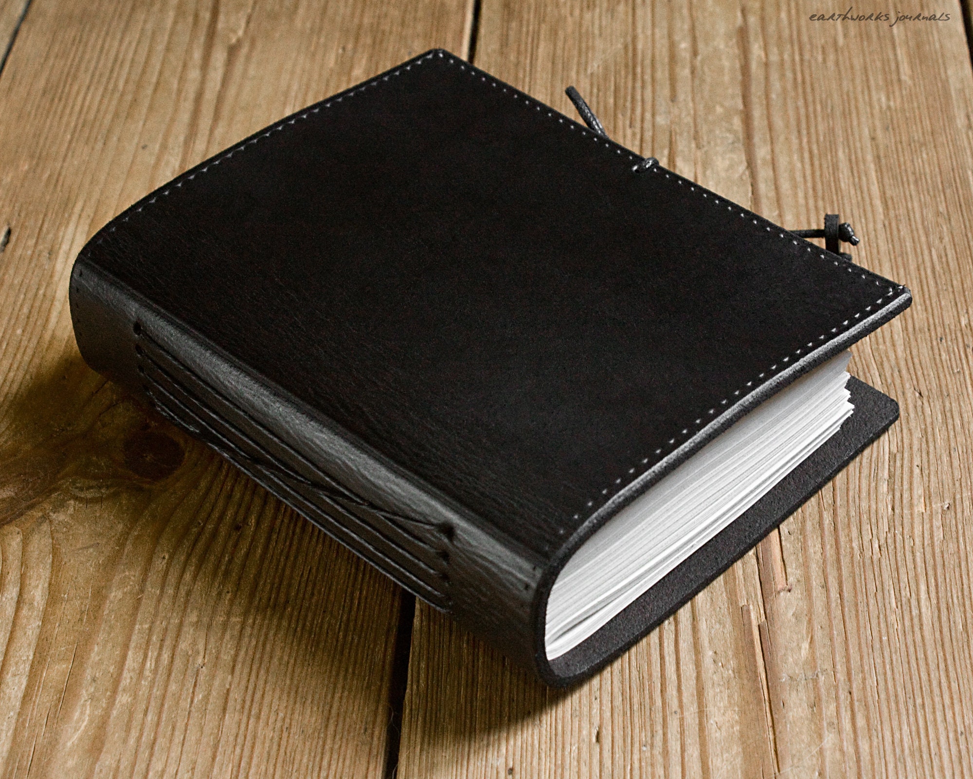 A6 Standard Size, Classic Black Leather Bound Journal, Travel Journal ...