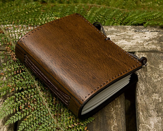 A7 Pocket Size Classic Leather Bound Journal Dark Brown | Etsy