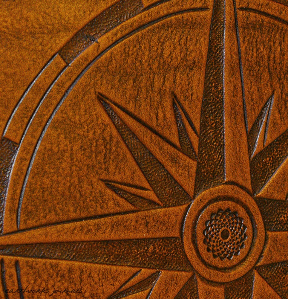 A4, Large, Leather Bound Journal, Compass Rose, Nautical Compass, Ships ...