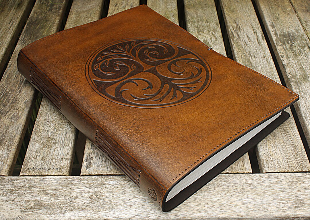 A4, Large, Leather Bound Journal, Tree of Life, Family Tree Journal ...