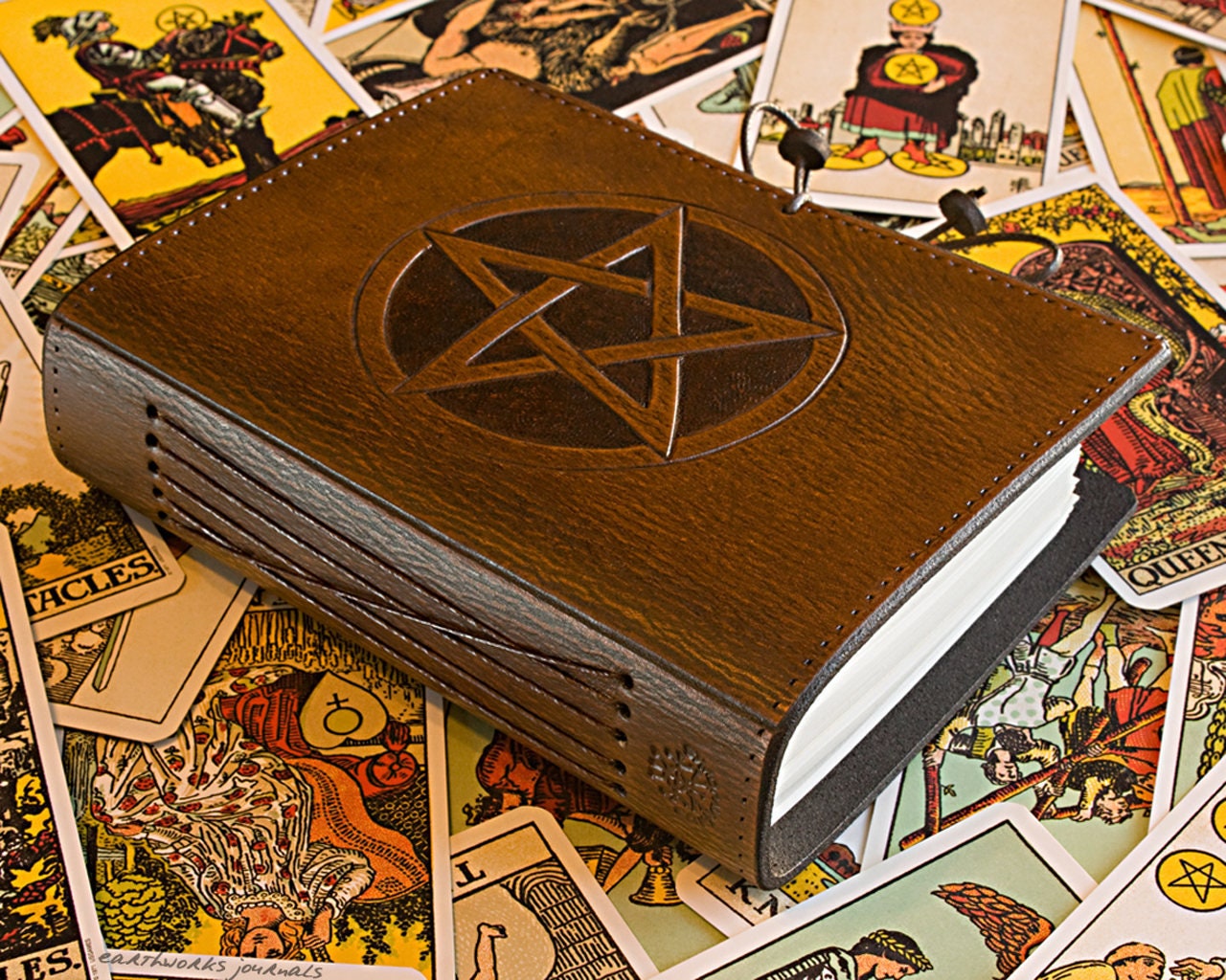 A6 Standard Size Leather Bound Journal Pentagram Book of | Etsy