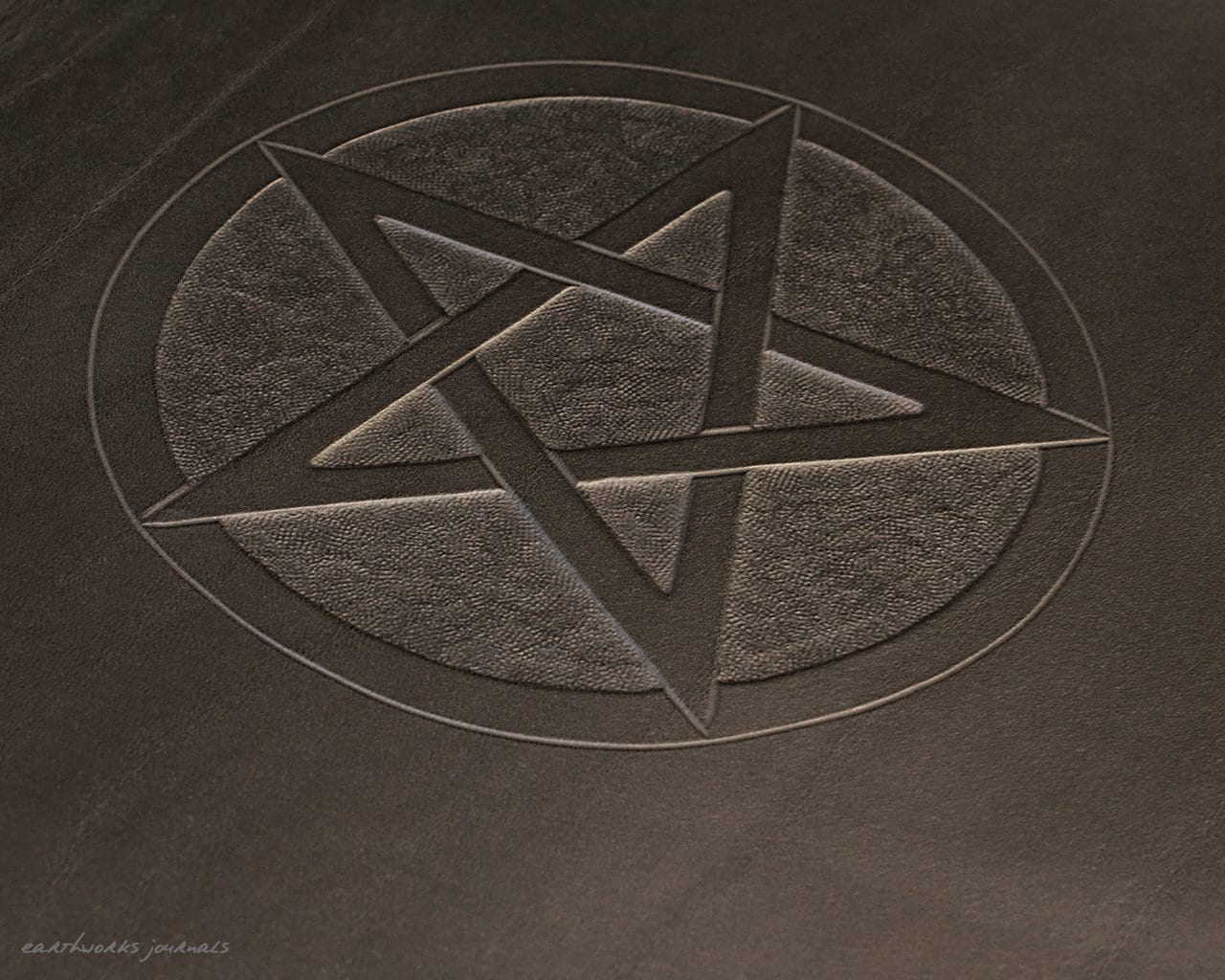 A6 Standard Size Black Leather Bound Journal Pentagram Book - Etsy