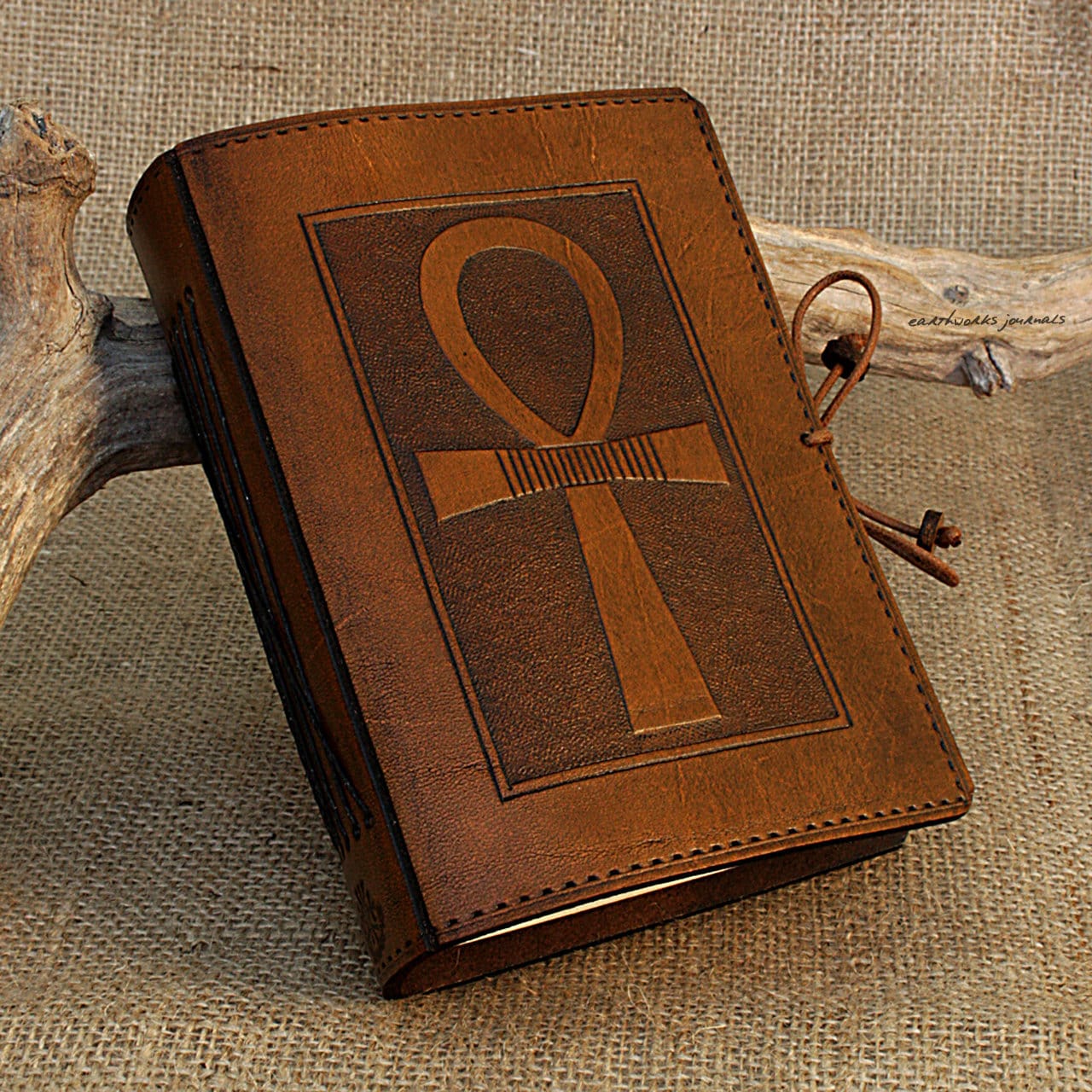 A6 Standard Size Leather Bound Journal Egyptian Ankh | Etsy