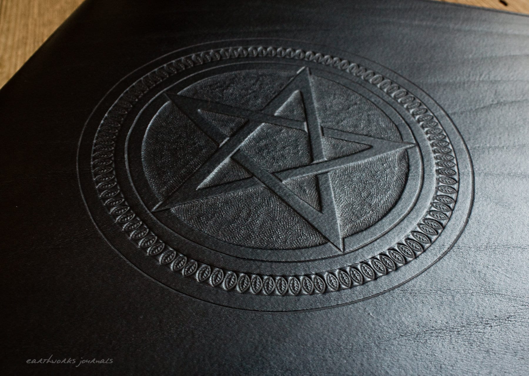 A4 Black Leather 4 Ring Binder Pentagram Book of Shadows - Etsy