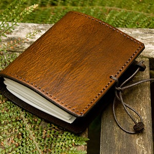 A7, Pocket Size, Classic Leather Bound Journal, Brown Leather Journal ...