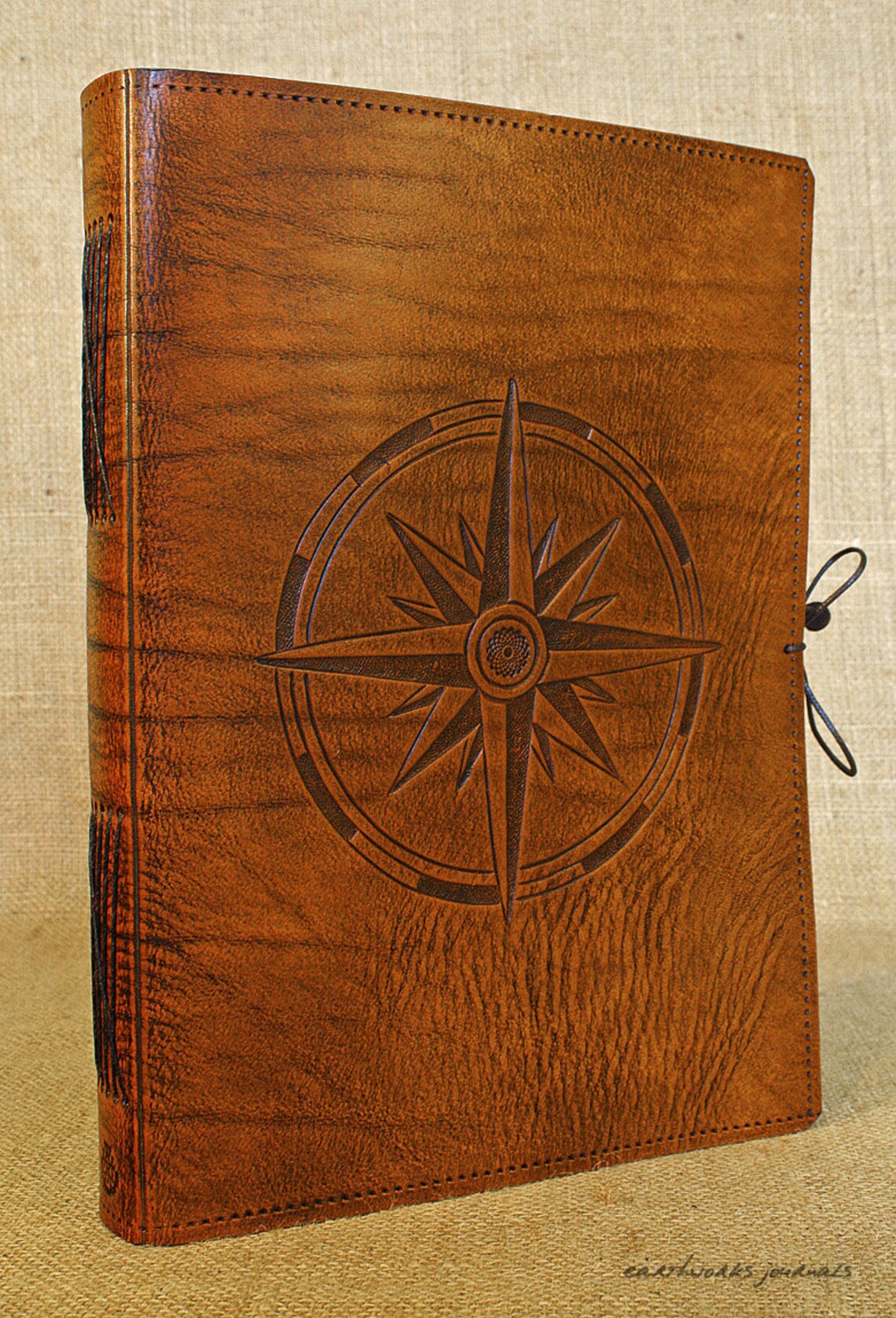 A4, Large, Leather Bound Journal, Compass Rose, Nautical Compass, Ships ...