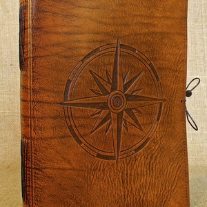 A4, Large, Leather Bound Journal, Compass Rose, Nautical Compass, Ships ...
