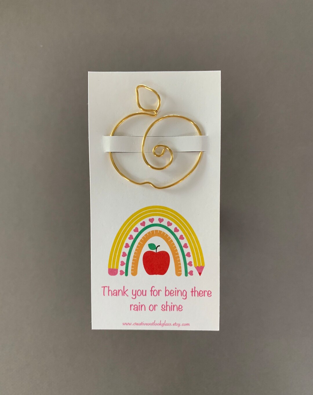 Thank You Teacher Gift, Teacher End of Year Gift, Apple Bookmark ...