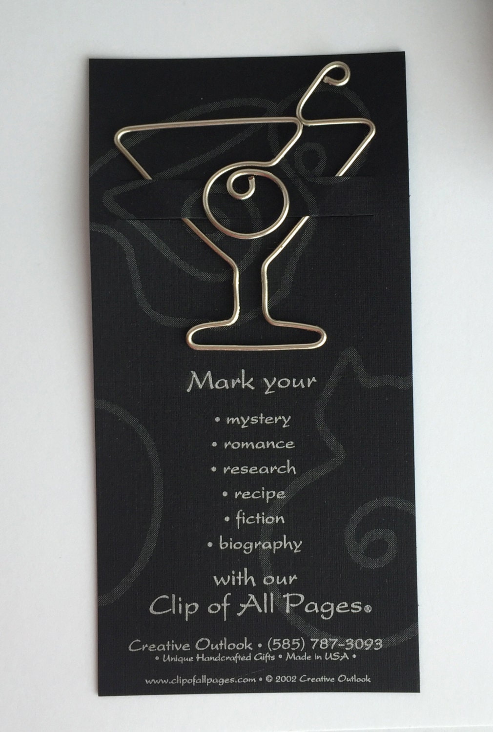 Martini Bookmark Unique Wire Bookmark Martini Lover Gift - Etsy