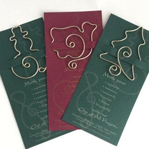 Christmas Teacher Gift, Holiday Bookmark Wire Design, Great for ...