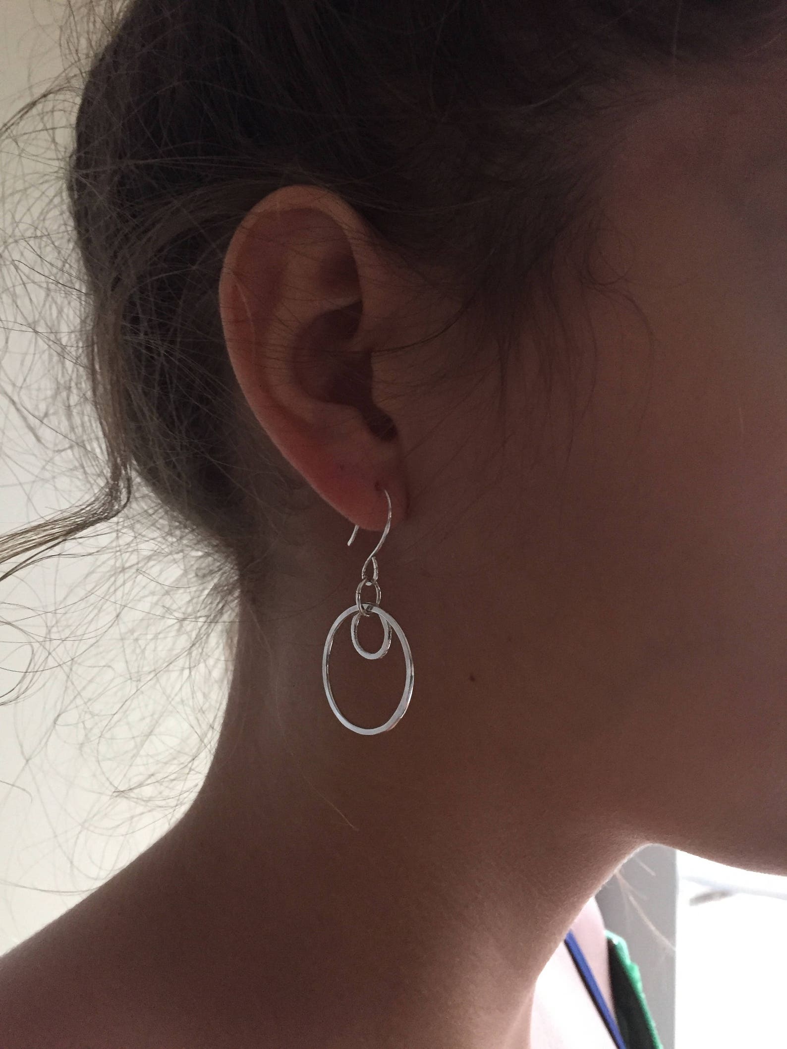 Silver Hoop Earrings Sterling Silver Double Hoop - Etsy