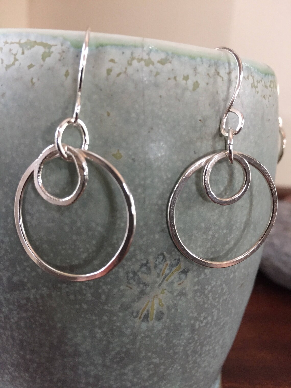 Silver Hoop Earrings Sterling Silver Double Hoop - Etsy